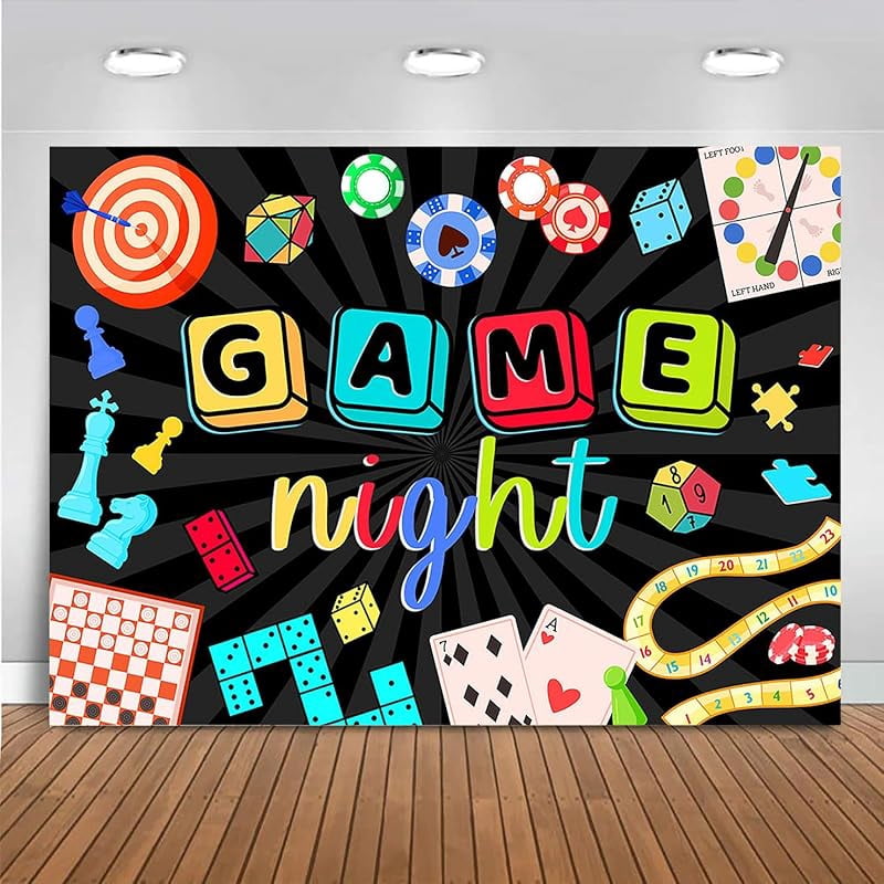 Game Night Backdrop Family Game On Background Chess Card Board Game ...