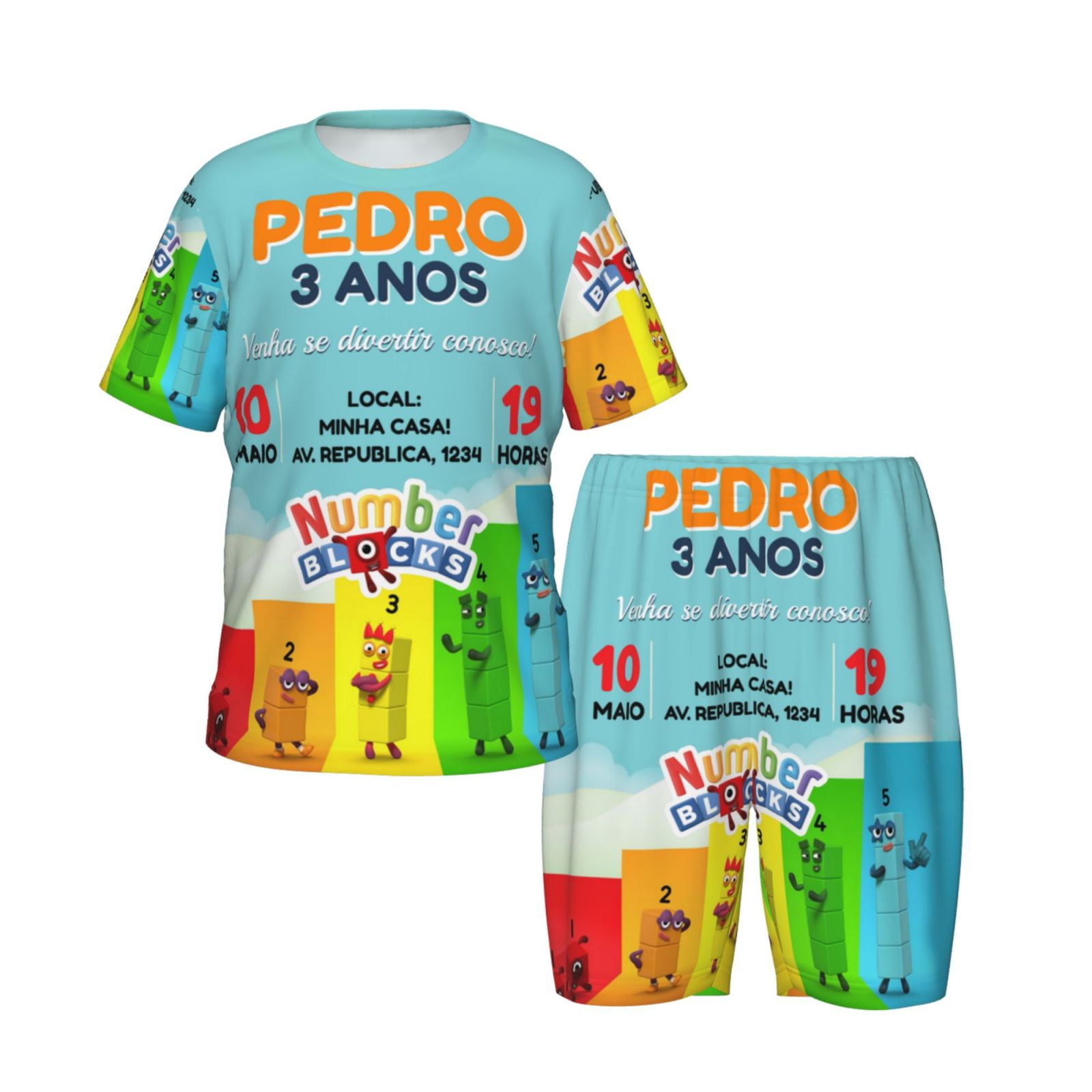 Game Numberblocks Boys Girls Cartoon Shirt and Shorts Summer T-shirt ...