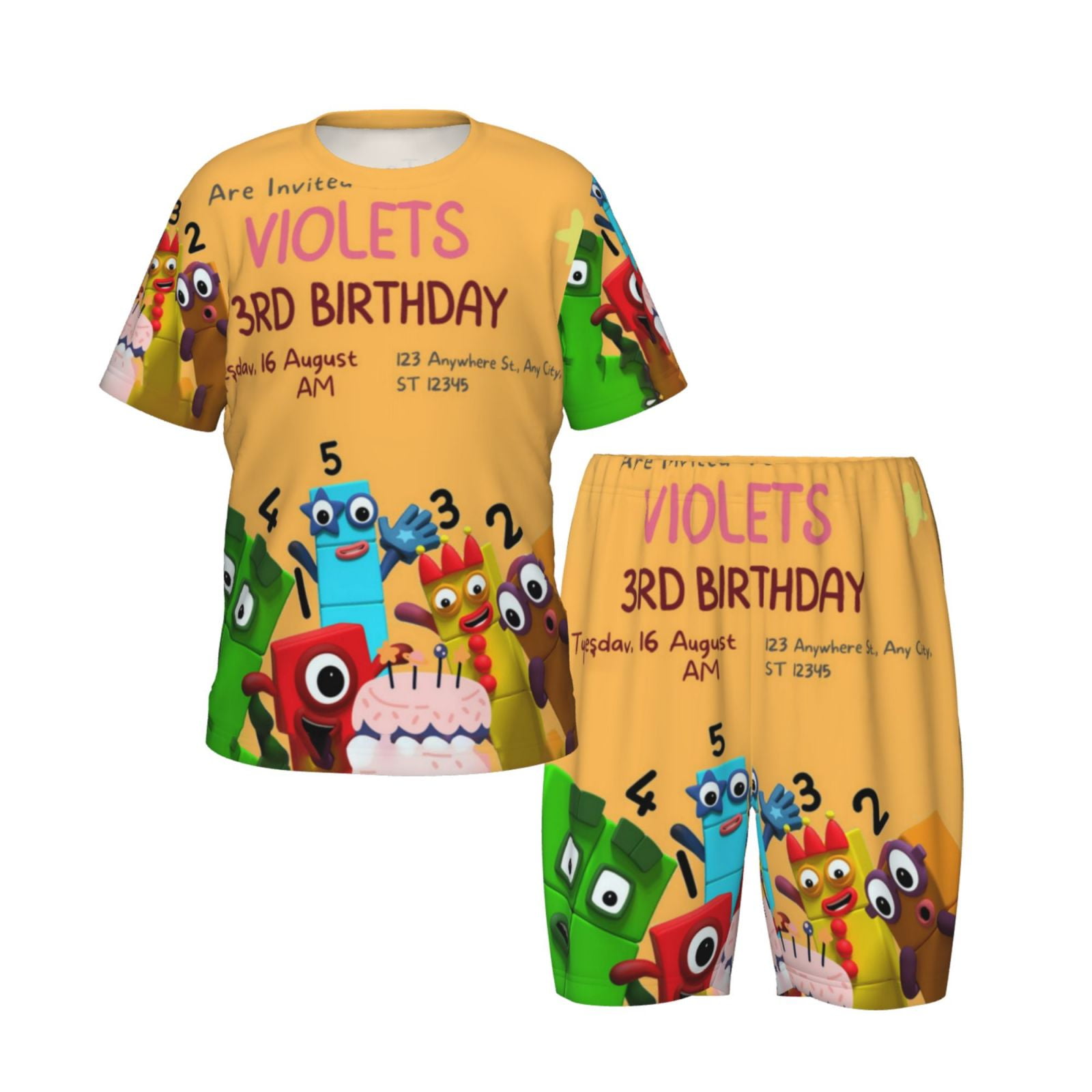 Game Numberblocks Boys Girls Cartoon Shirt and Shorts Summer T-shirt ...