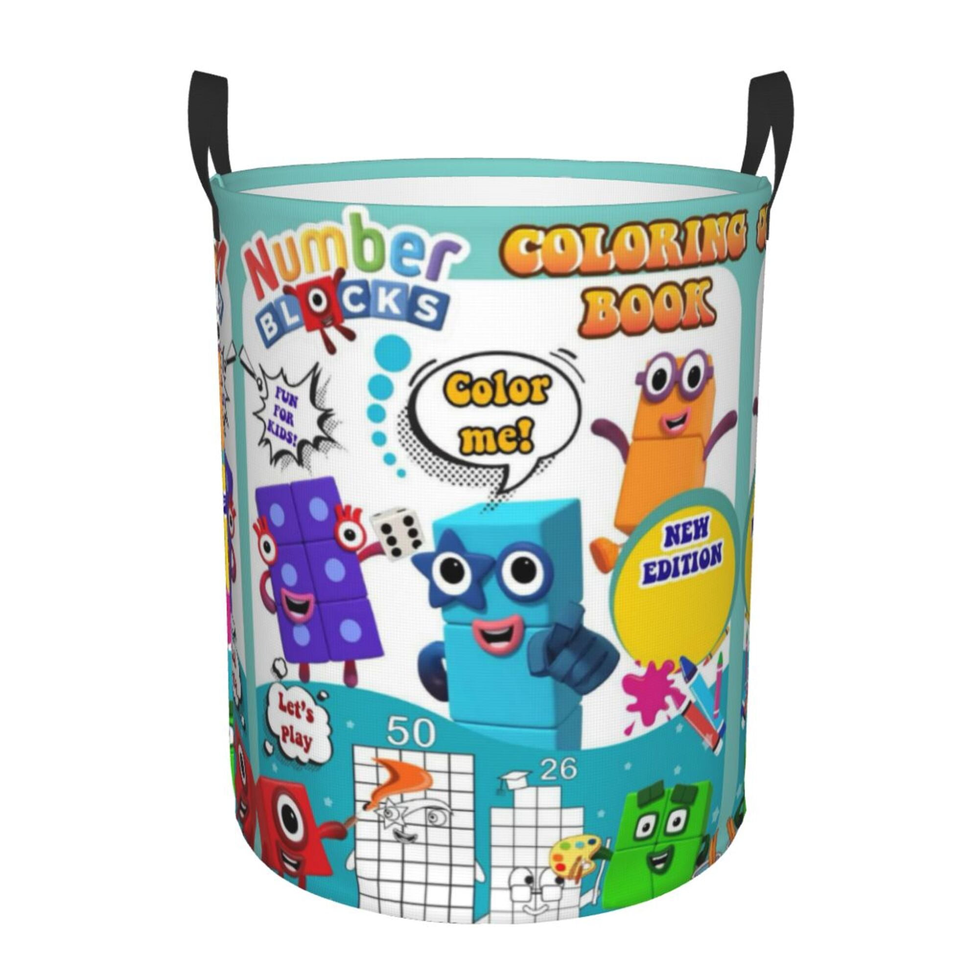 Game Numberblocks Laundry Basket With Handle Waterproof Laundry Basket ...