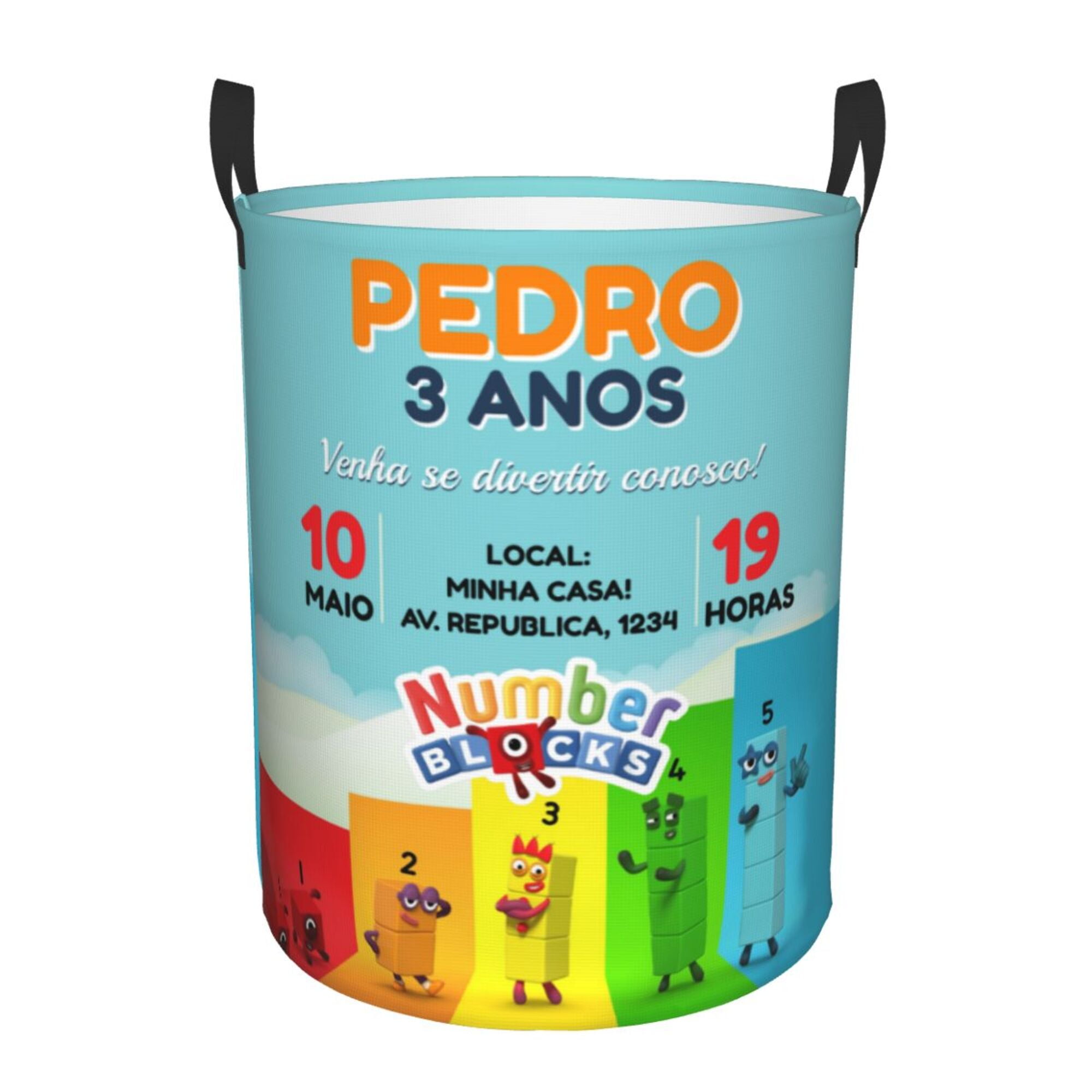 Game Numberblocks Laundry Basket With Handle Waterproof Laundry Basket ...