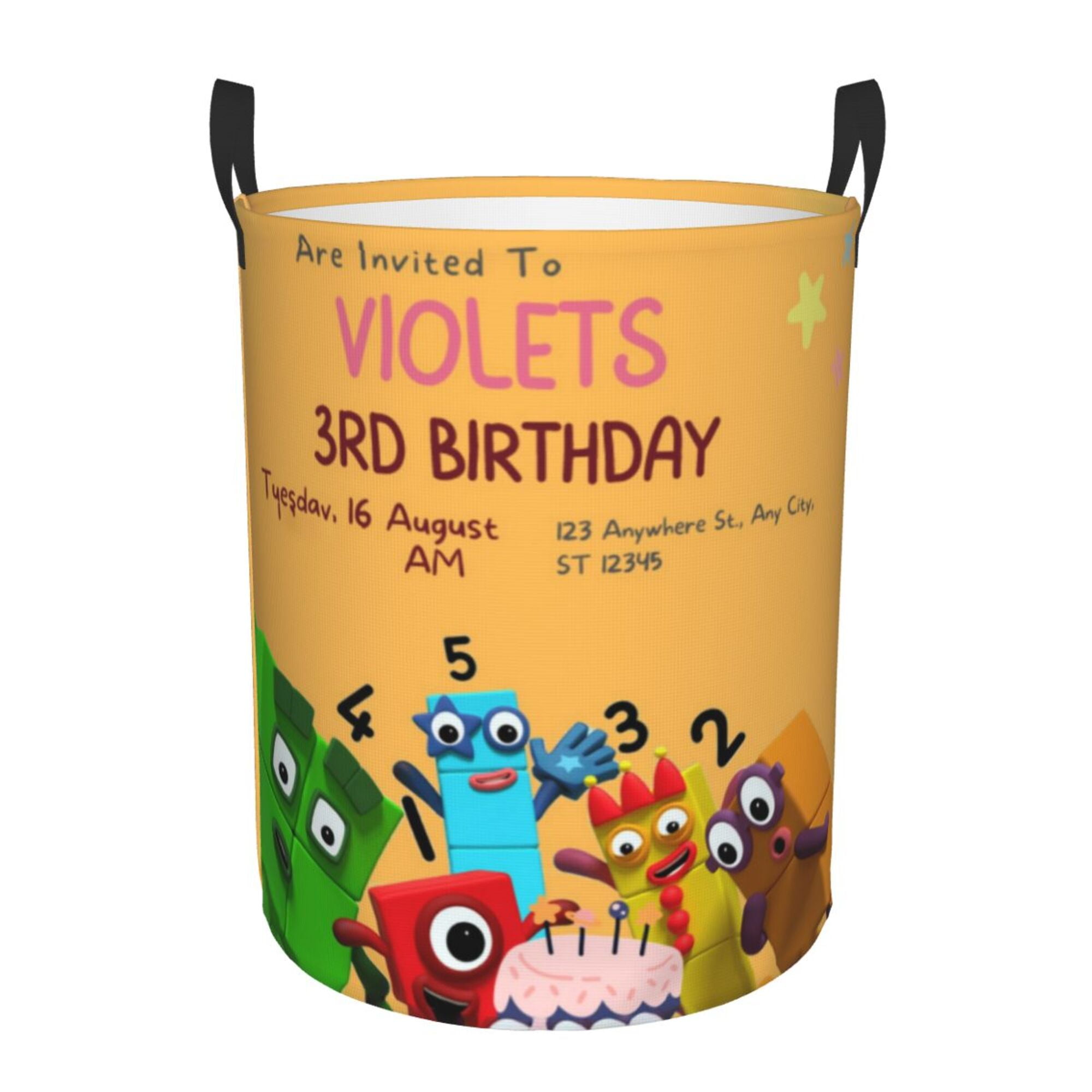 Game Numberblocks Laundry Basket With Handle Waterproof Laundry Basket ...