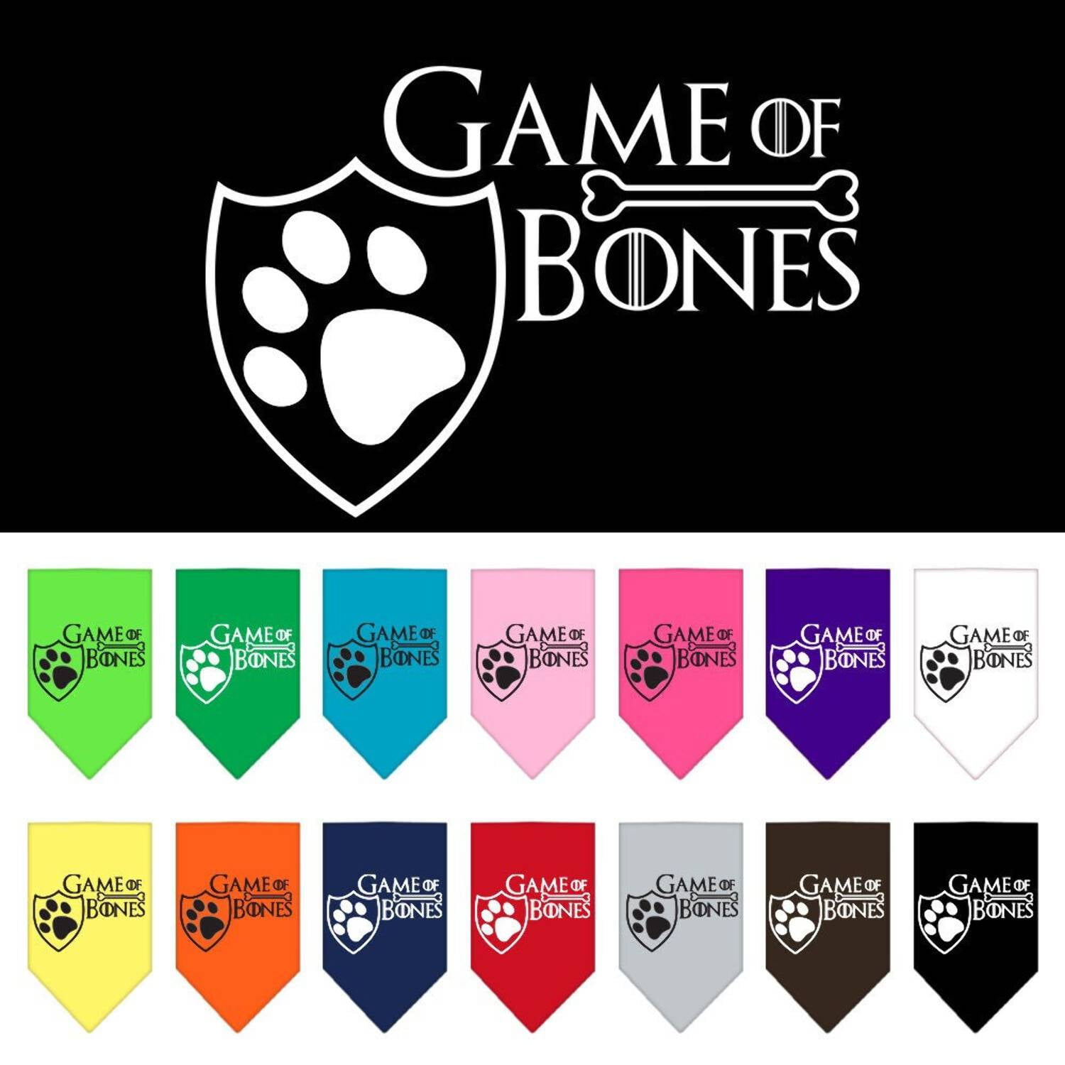 Pet and Dog Bandana Screen Printed, "Game of Bones" - Walmart.com