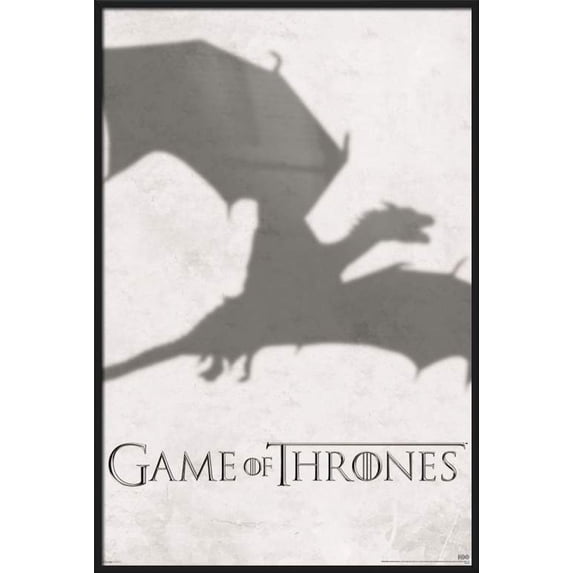Game Of Thrones - Framed TV Show Poster (Dragon / Shadow) (Black ...