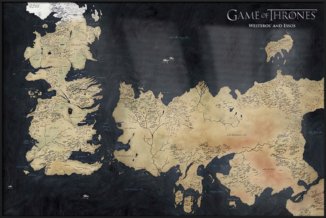 Game Of Thrones - Framed TV Show Poster (Map Of The Kingdoms) (Size: 36 ...