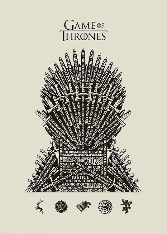 Game Of Thrones™ - Iron Throne Print Wall Art, Modern Wall Decor For ...