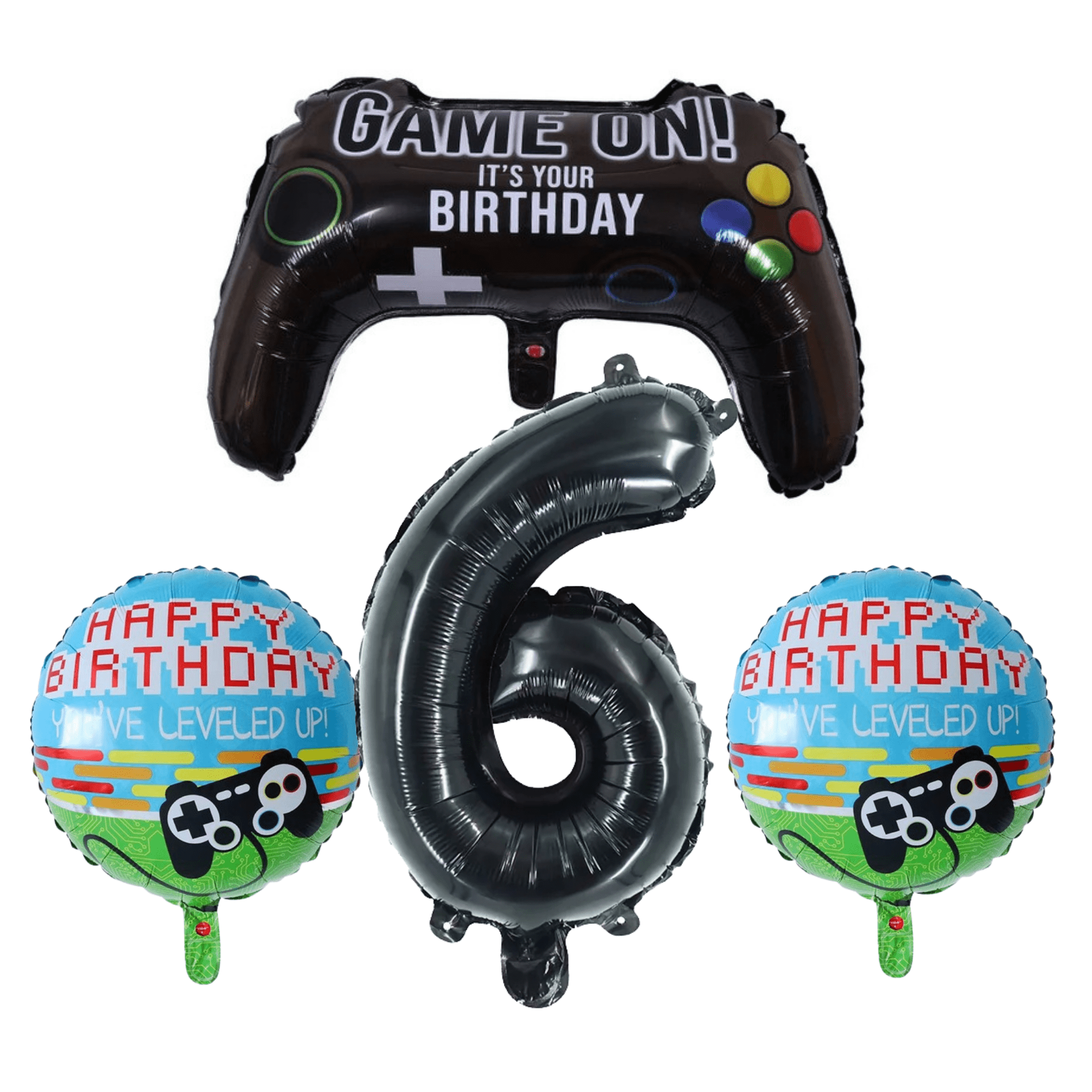 Game On! 6th Birthday Party Balloons Number 6 Gamer Black - Walmart.com