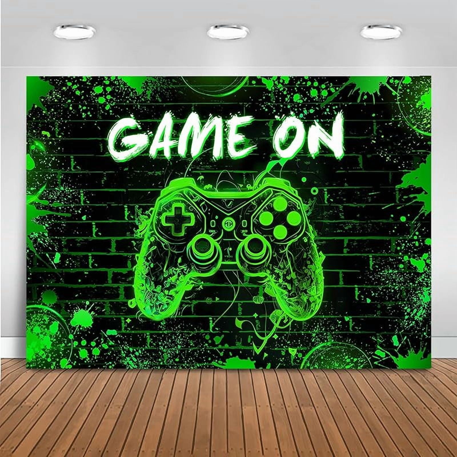 Game On Backdrop Video Game for Boys Level Up Birthday Party Decoration ...