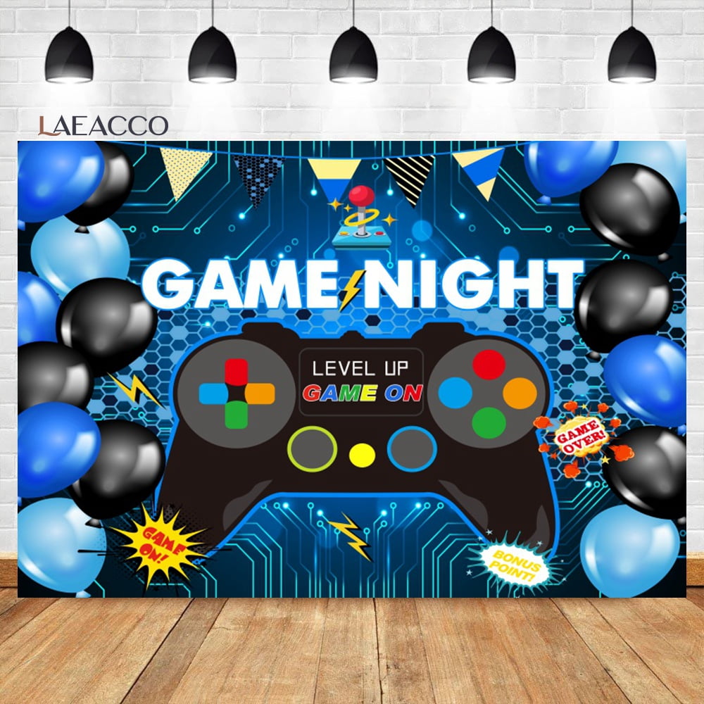 Game On Birthday Photography Backdrop Level Up Game Boys Room Wall ...