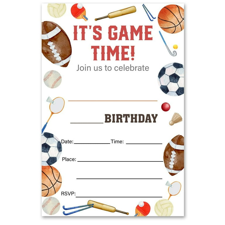 Sports Birthday Invitation Background Custom Birthday Cards
