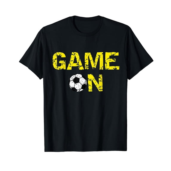 Game On Soccer Ball Football Yellow Gold Team Colors Short Sleeve T ...