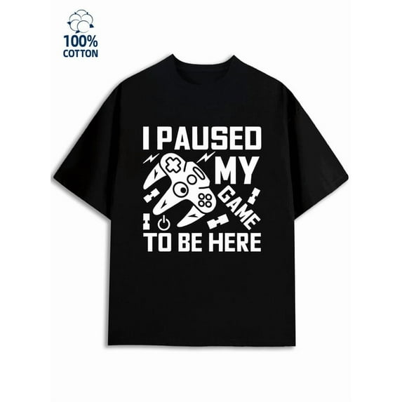 Game On Tee for men game 180G 100% Cotton black fun game Unique Design ...