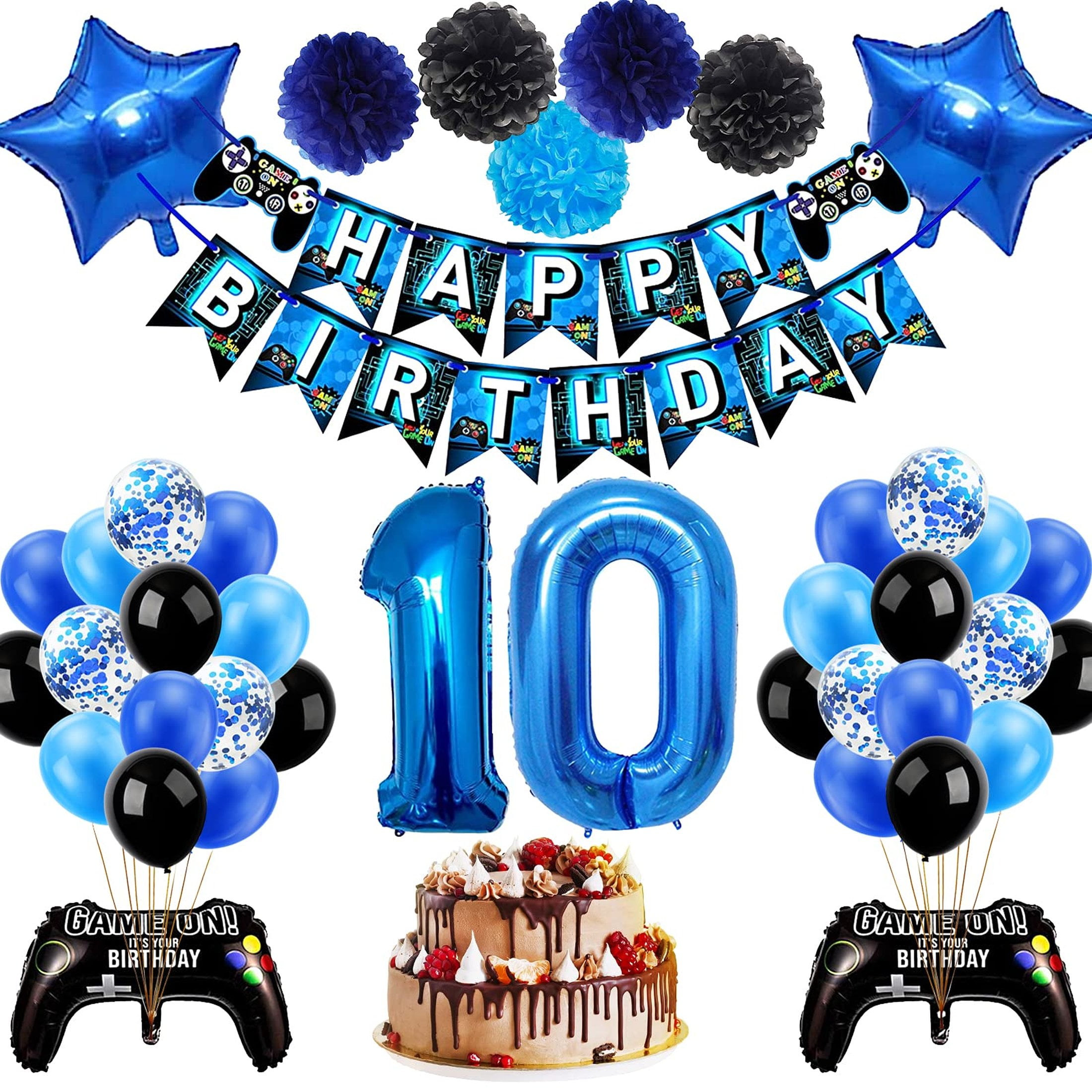 Game On! Ultimate 10th Birthday Bash Kit - Blue Video Game Party Pack ...