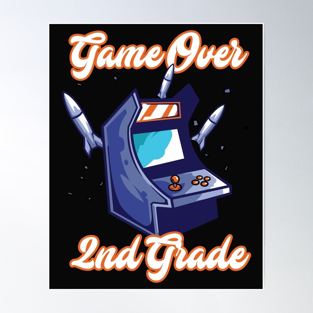 Game Over 2Nd Grade Poster Wall Art, Modern Wall Decor For Living Room Bedroom, 24x36 UNFRAMED ...