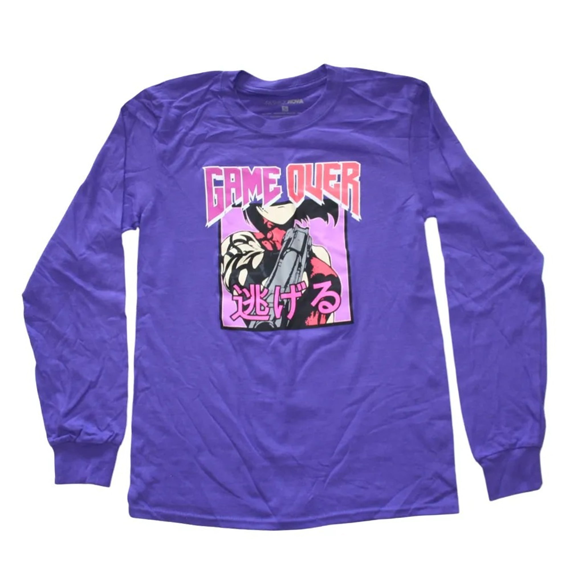 Game Over Anime Cartoon Women's Long Sleeve Purple Shirt (XS) - Walmart.com