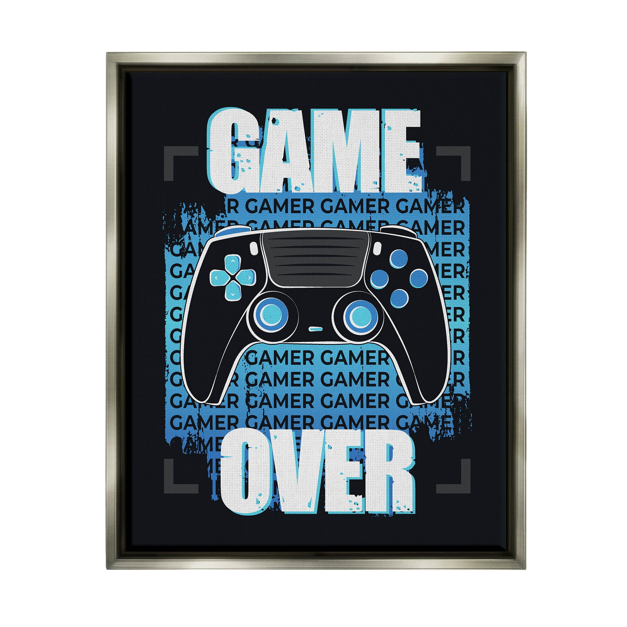 Game Over Controller Phrase Art for Kids Graphic Art Luster Gray Framed ...