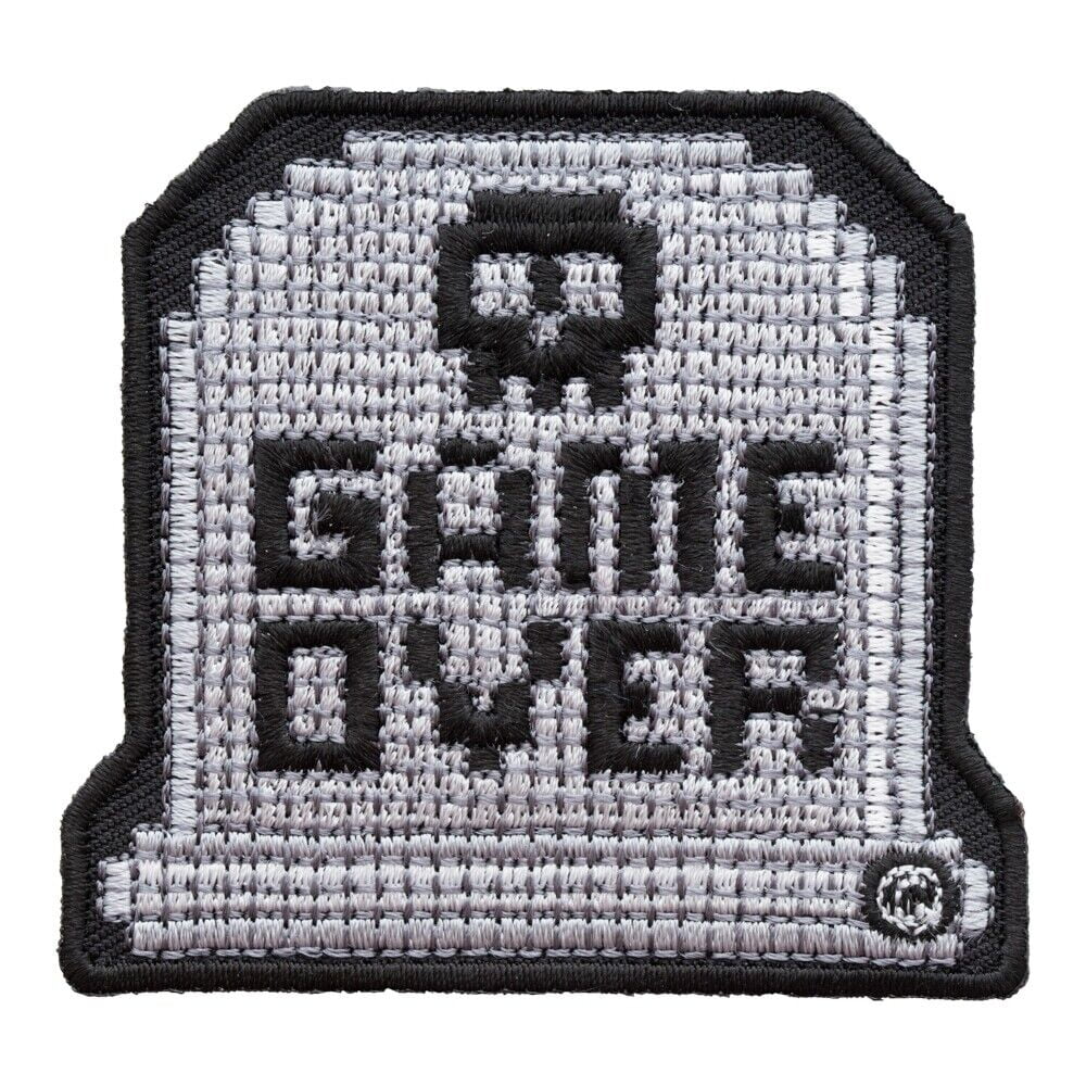 Game Over Gamer Skull Headstone Patch,2.25" W x 2.5" H (5.7cm x 6.4cm ...