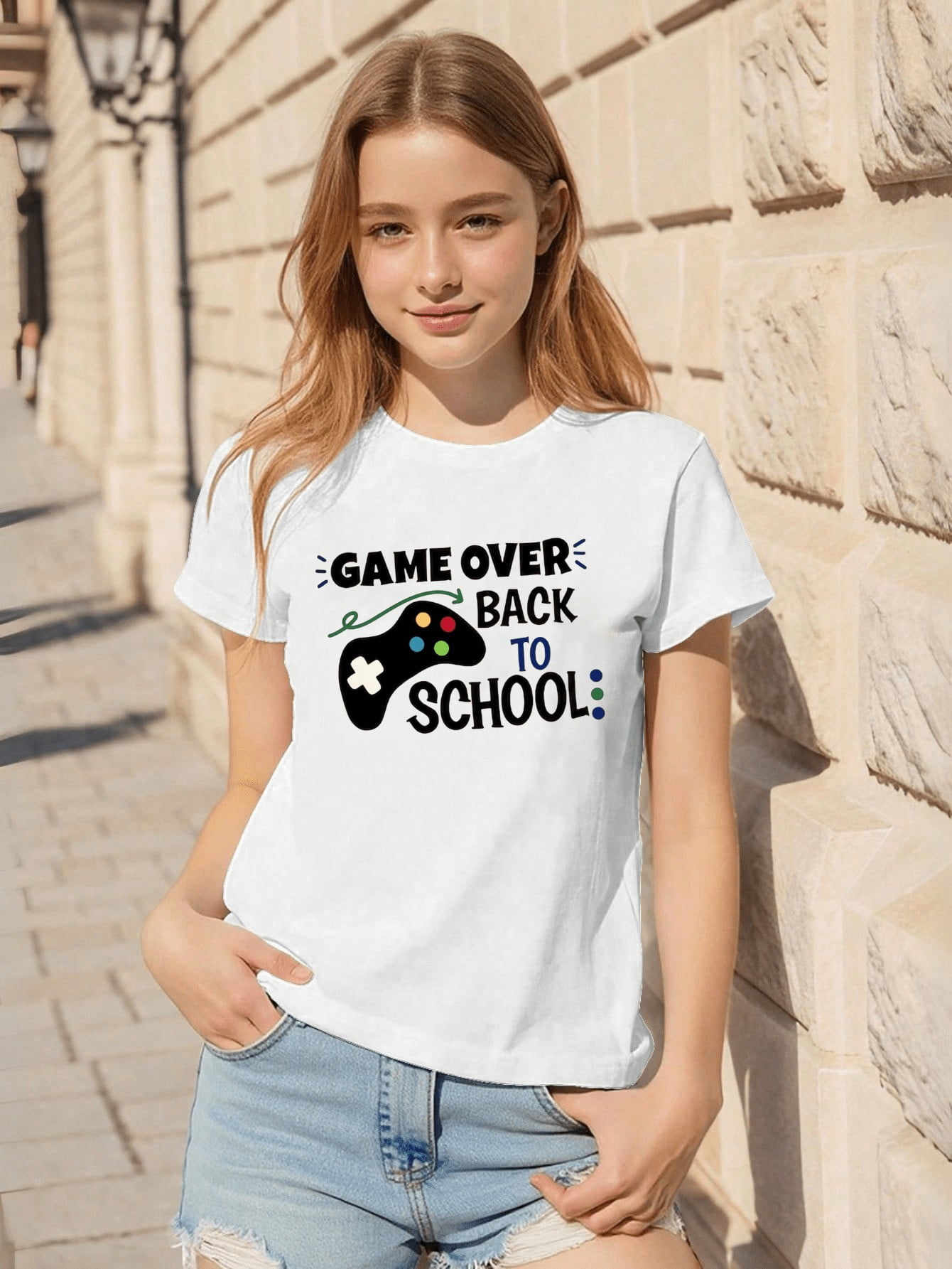 Game Over Girl's Back To School T-Shirt, First Day Of School Outfit ...