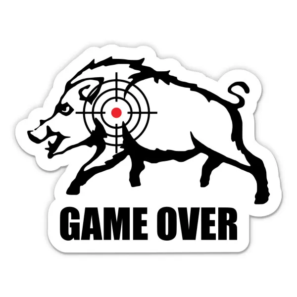 Game Over Hunting Wild Boar Pig Sticker Phone Decal Water Bottle ...