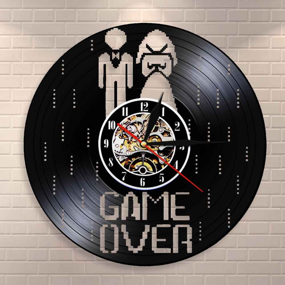 Game Over Marriage Wall Clock Funny Video Game Bachelorette Wedding ...
