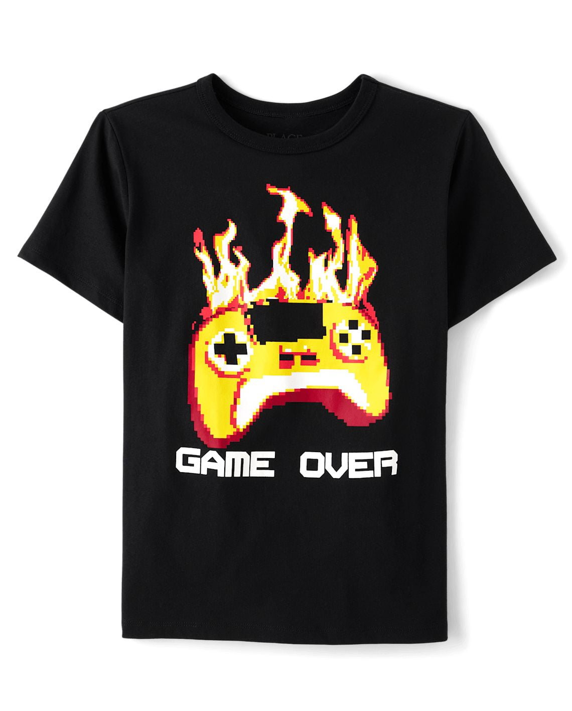 Game Over Pixel Flame Controller 8-Bit Retro Gaming Tee for Video Game ...