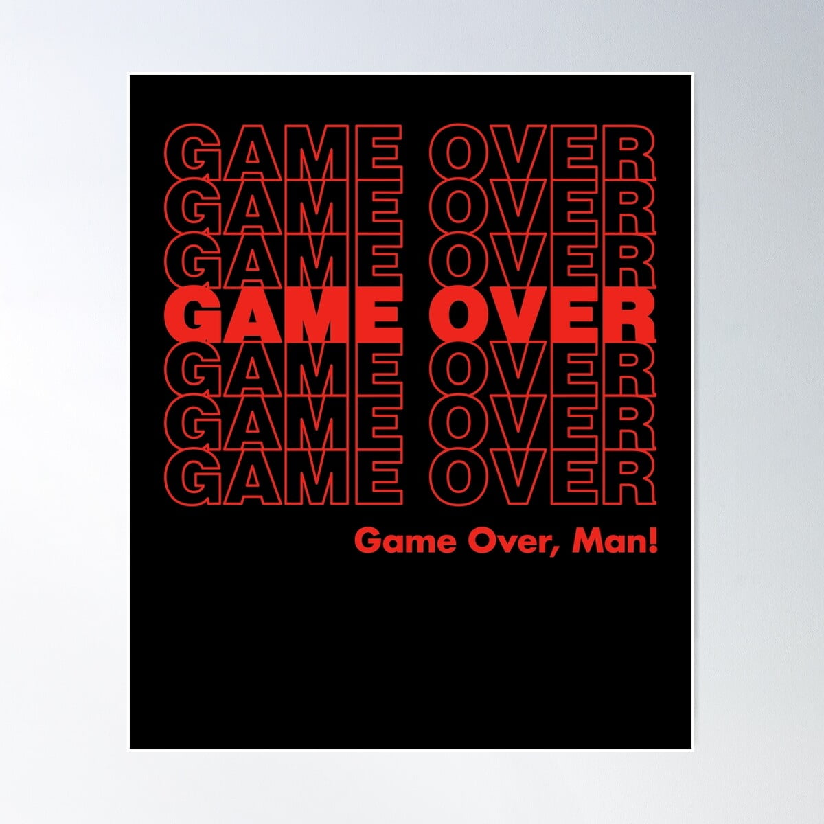 Game Over Poster Wall Art, Modern Wall Decor For Living Room Bedroom ...