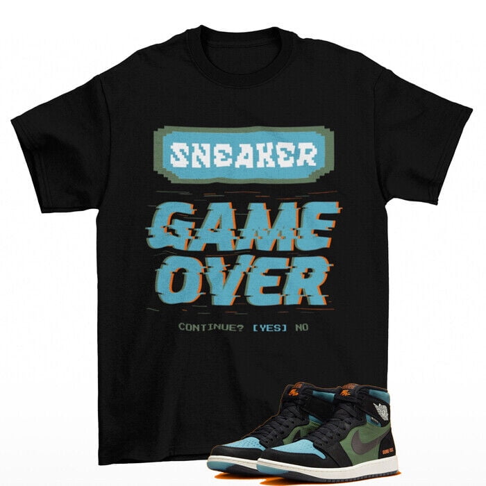 Game Over Shirt to Match Jordan 1 Element High OG Black Olive DB2889 ...