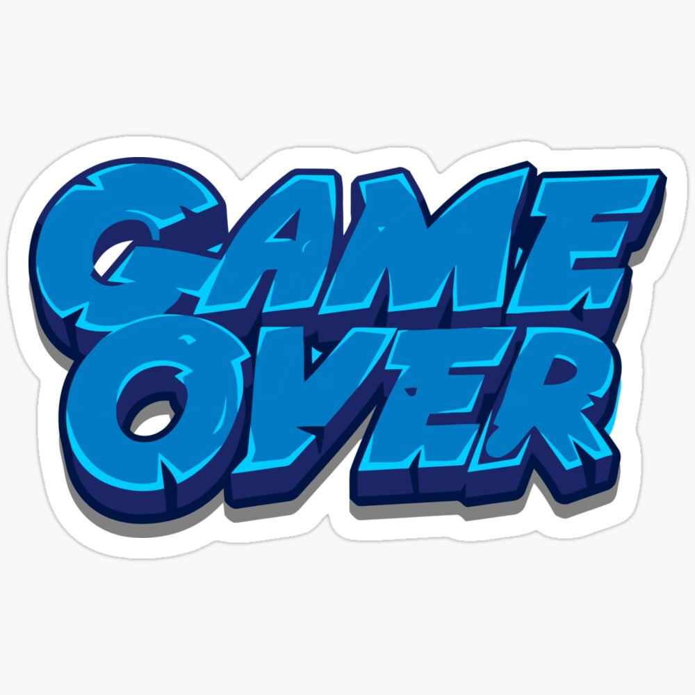 Game Over Sticker Phone Decal Water Bottle Stickers Car Decals, Laptop ...