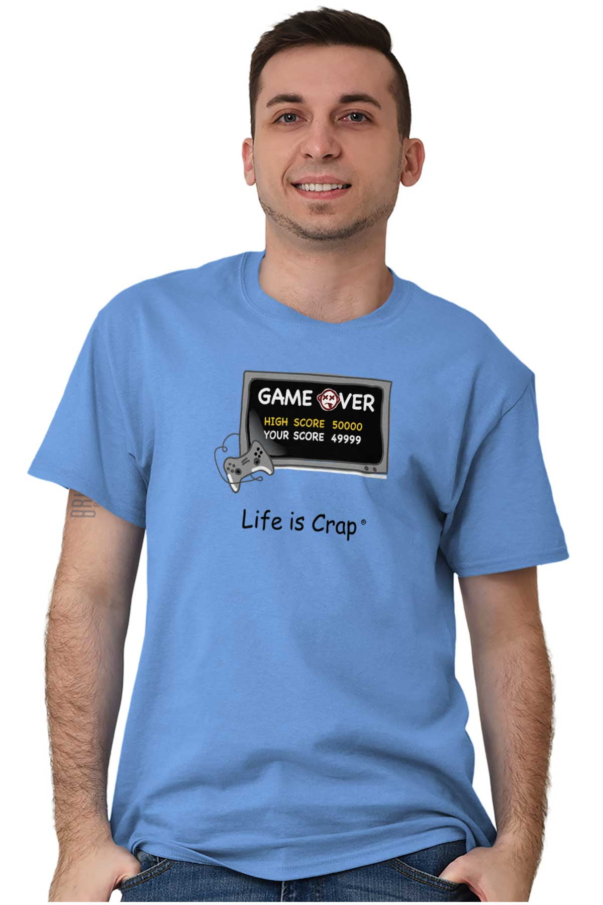 Game Over Video Gamer Nerdy Geeky Unisex Plus Size Graphic Tee Brisco ...