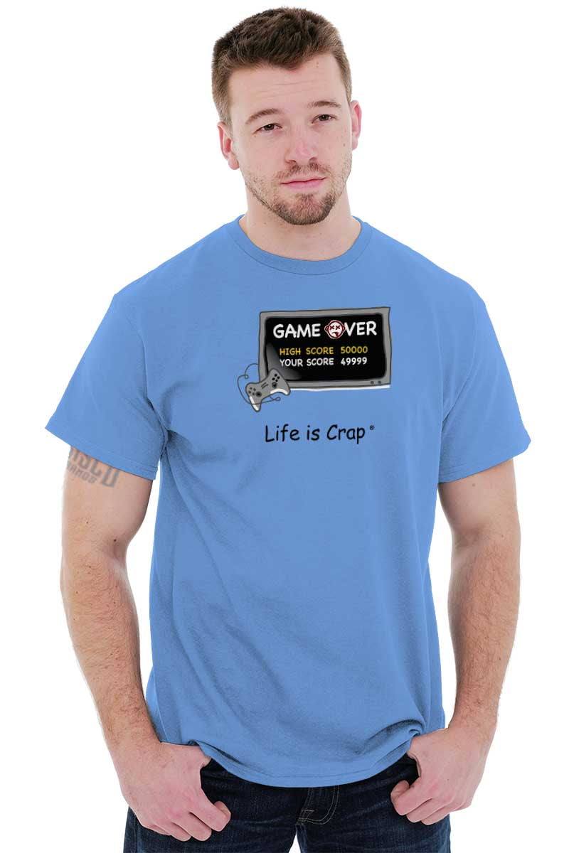 Game Over Video Gamer Nerdy Geeky Men's Graphic T Shirt Tees Brisco ...