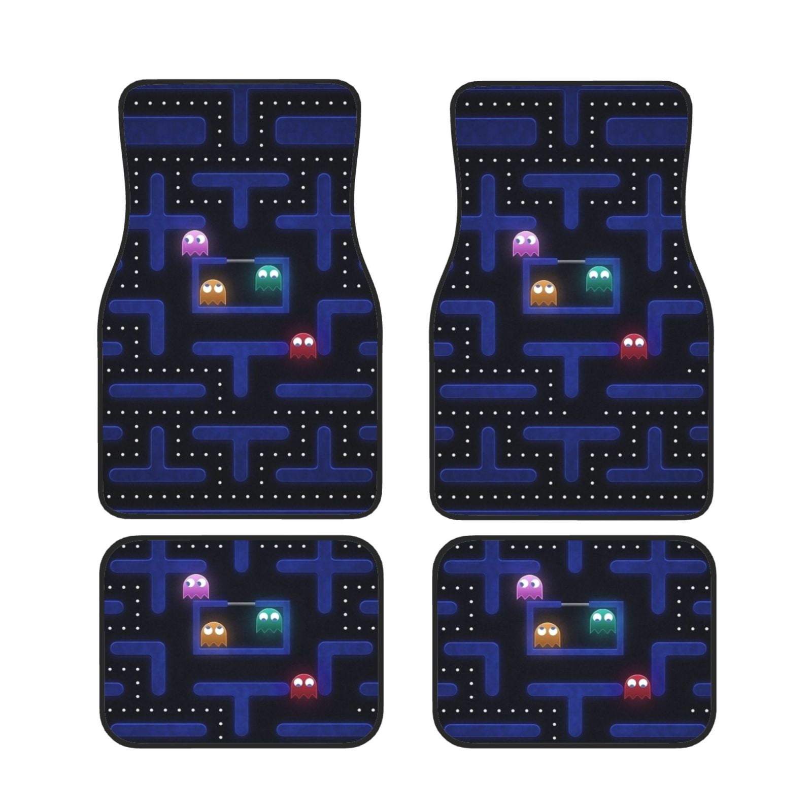 Game Pac-Man Car Floor Mat Set 4-Piece Front/Rear Auto Foot Mats Carpet ...