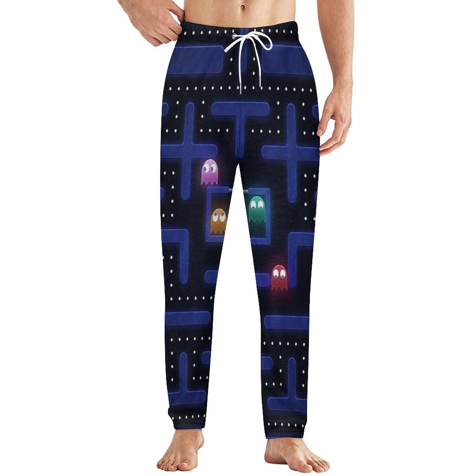 Game Pac-Man Plush Men's Pajama Pants Bottoms Fashion Loose Lounge ...