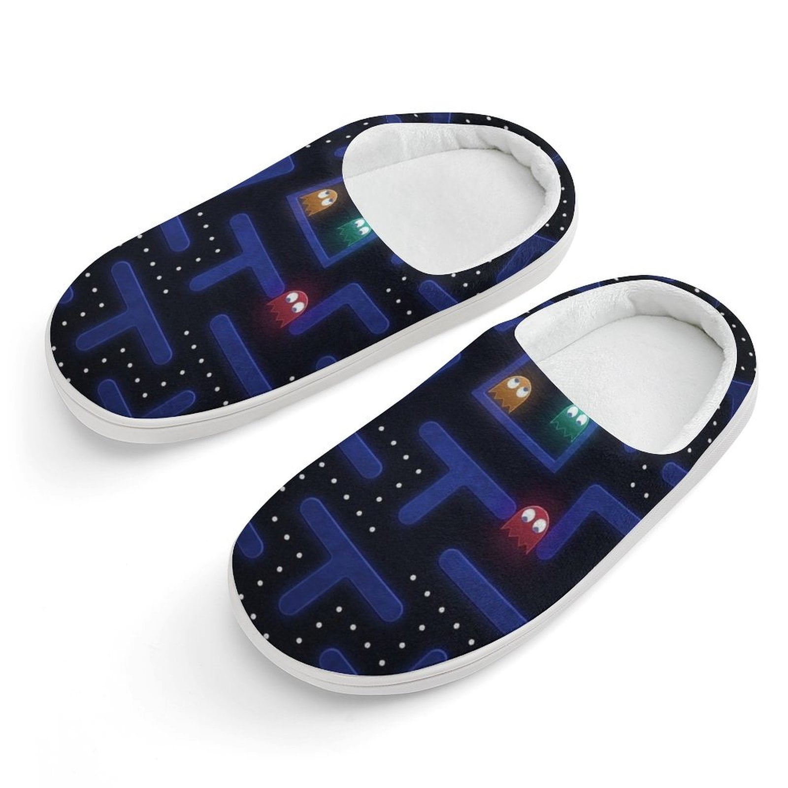 Game Pac-Man Winter Plush Slippers for Boys Girls Soft Warm Cotton ...