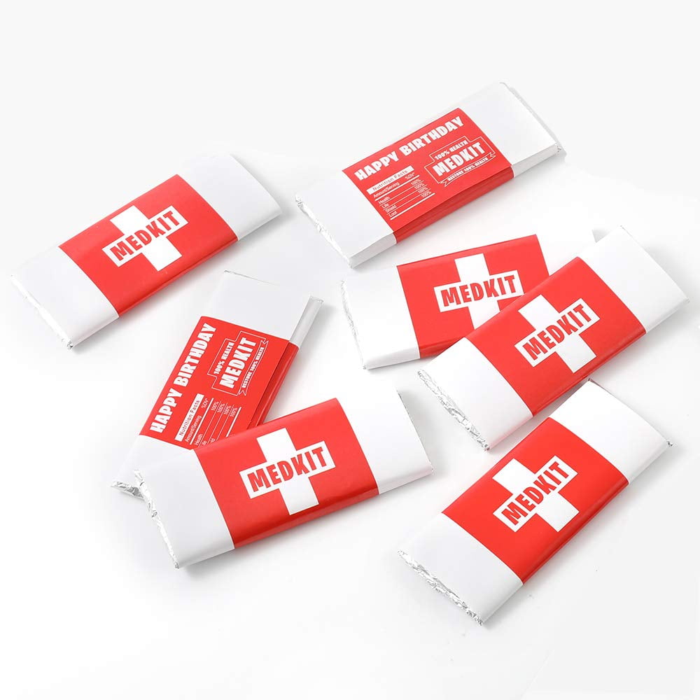 Game Party Supplies Chocolate IFF17 Bar Medkit Labels With Foil ...