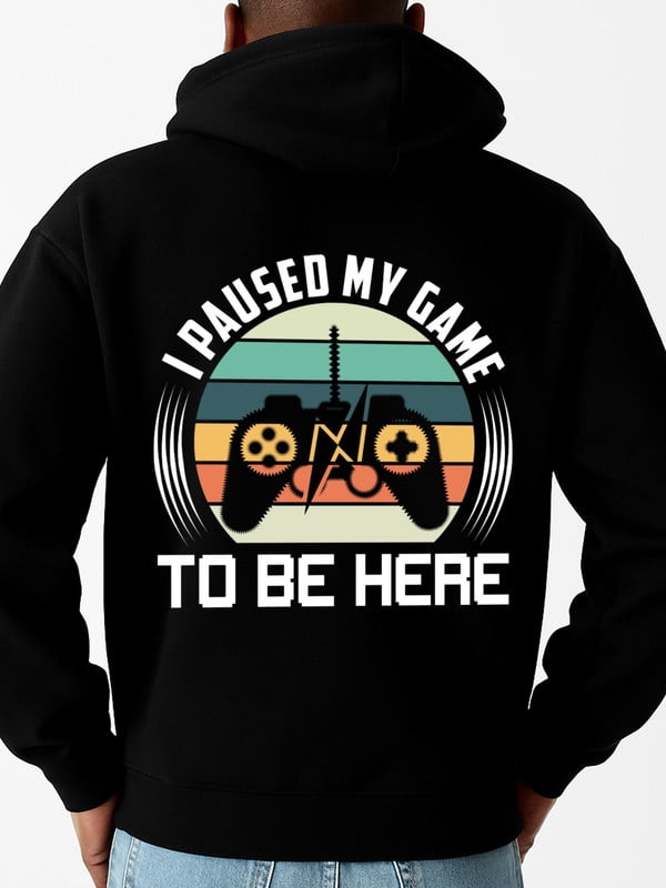 Game Pause Hoodie graphic hoodies games mens sweater hoodie black ...