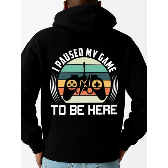 Game Pause Hoodie graphic hoodies games mens sweater hoodie black ...