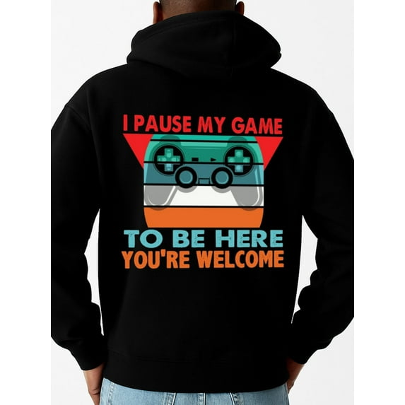 Game Pause Hoodie hoodies & sweatshirt games for men machine washable ...