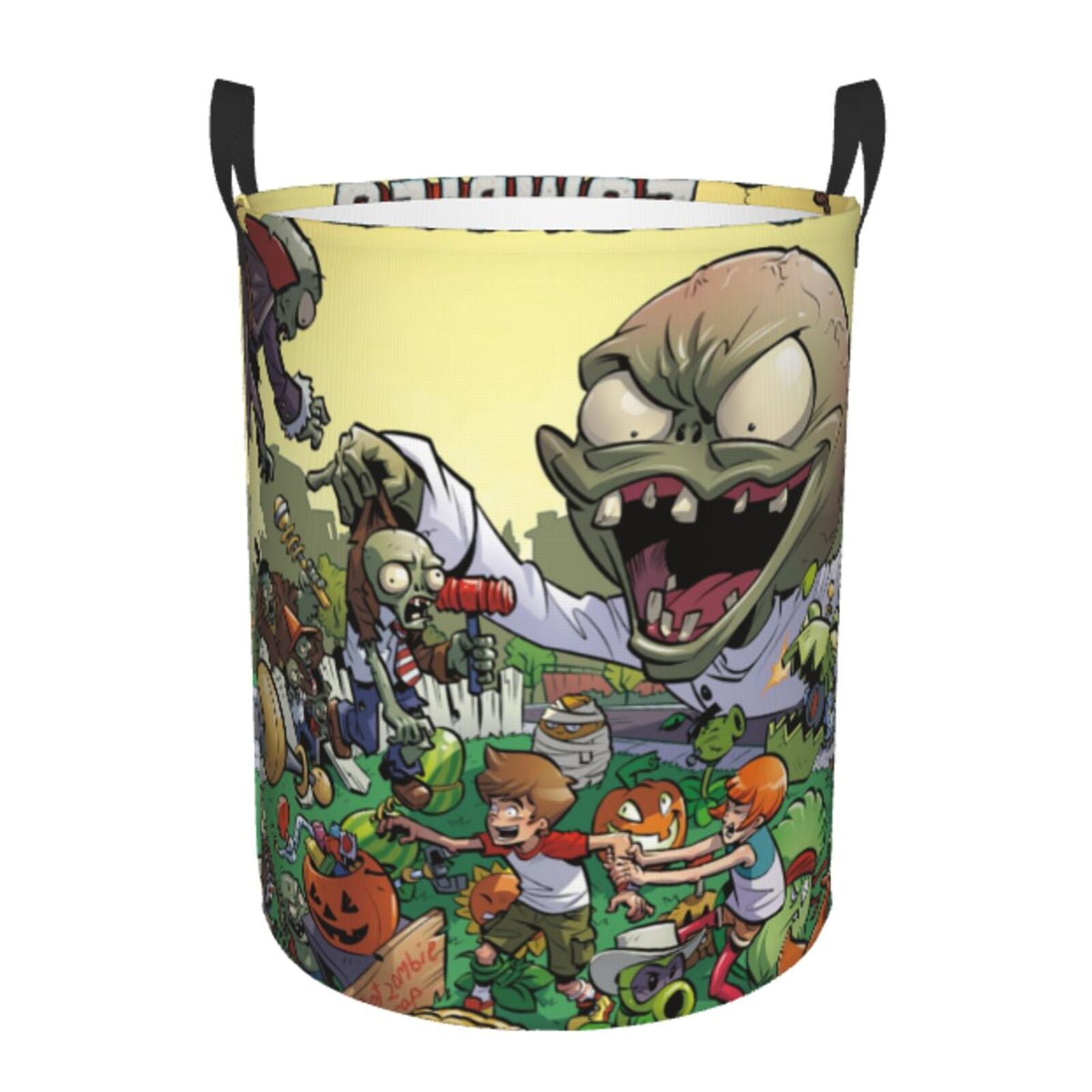 Game Plants vs. Zombies Circular Laundry Hamper Foldable Large Storage ...