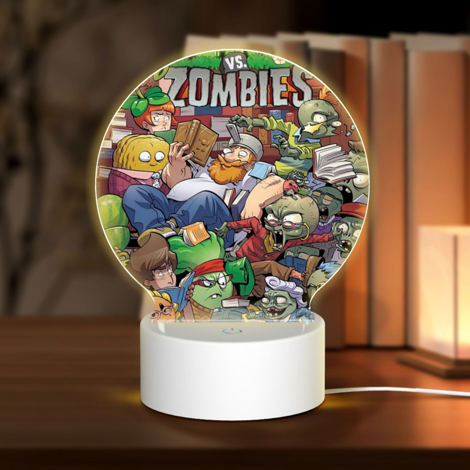 Game Plants vs. Zombies Round Acrylic Night Light Adjustable 3 Light ...