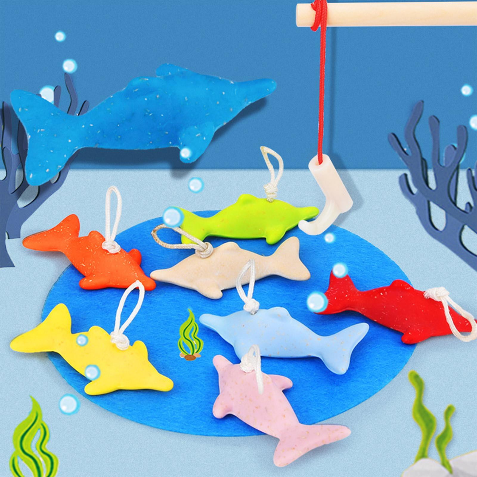 Game Play Set - 8 Fish, 2 Poles, & Felt Board - Family Children Board ...