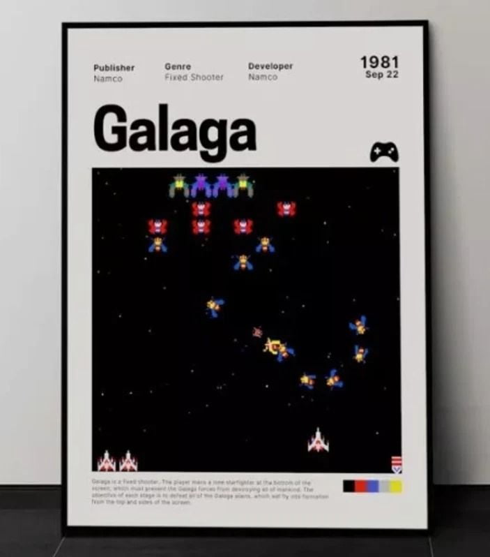 Game Poster - Galaga 1981 Game Poster, Minimalist Games Poster ...