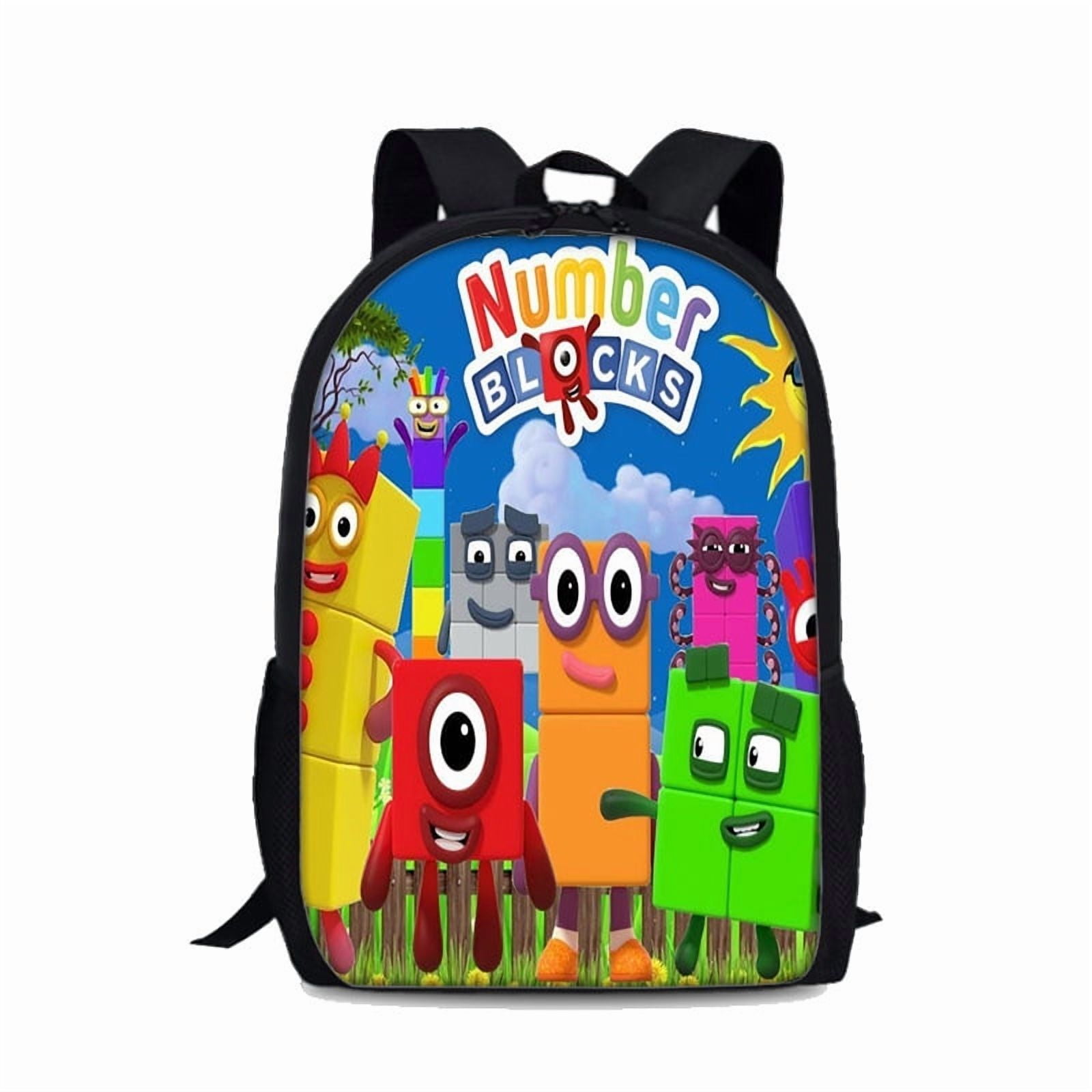 Game Print Number Blocks Backpack School Bag Comfortable Schoolbag ...