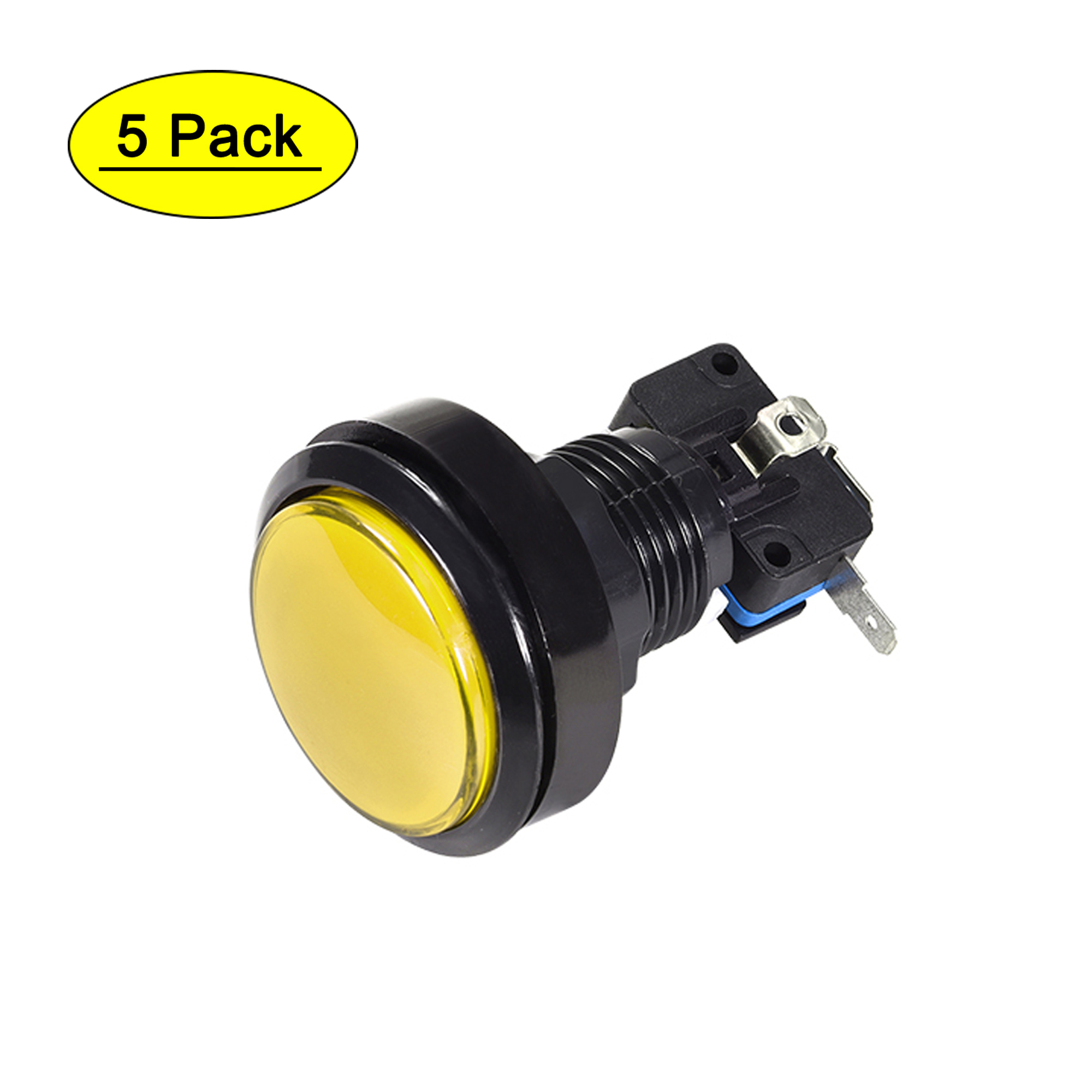 Game Push Button 46mm Round 12V LED Illuminated Push Button Switch with Micro switch for Arcade ...