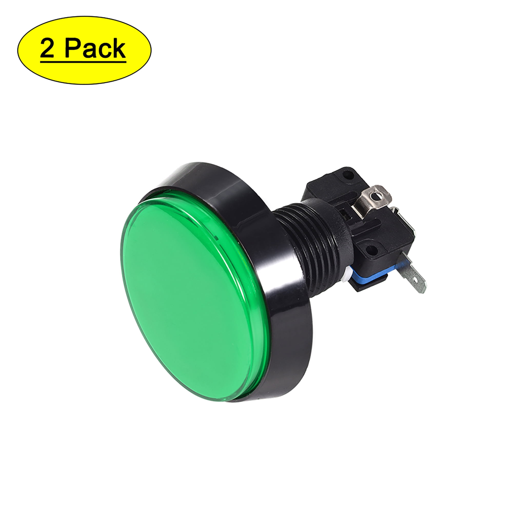 Game Push Button 60mm Round 12V LED Illuminated Push Button Switch with Micro switch for Arcade ...