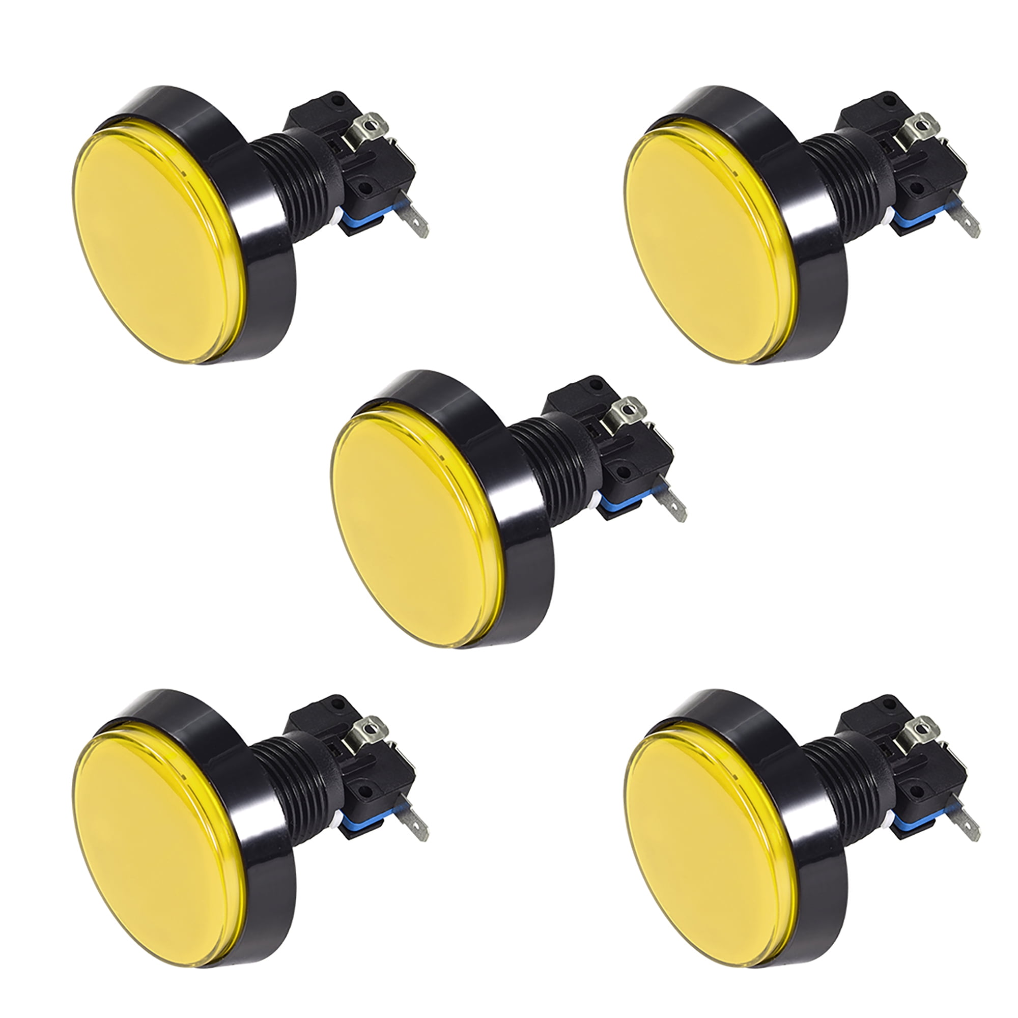 Game Push Button 60mm Round 12V LED Illuminated Push Button Switch with Micro switch for Arcade ...