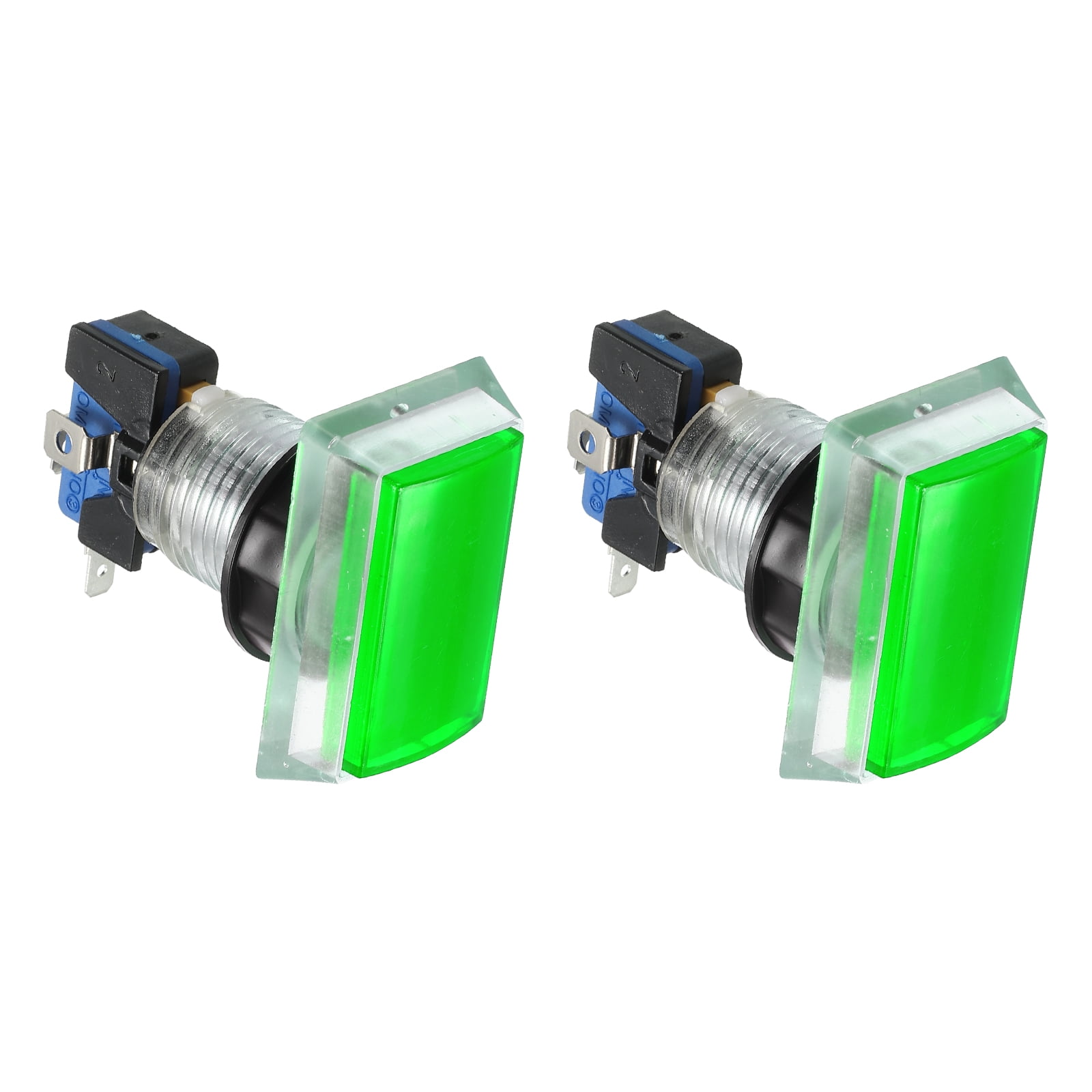 Game Push Button Square LED Illuminated Push Button Switch with Micro Switch 50x32 12V Green ...