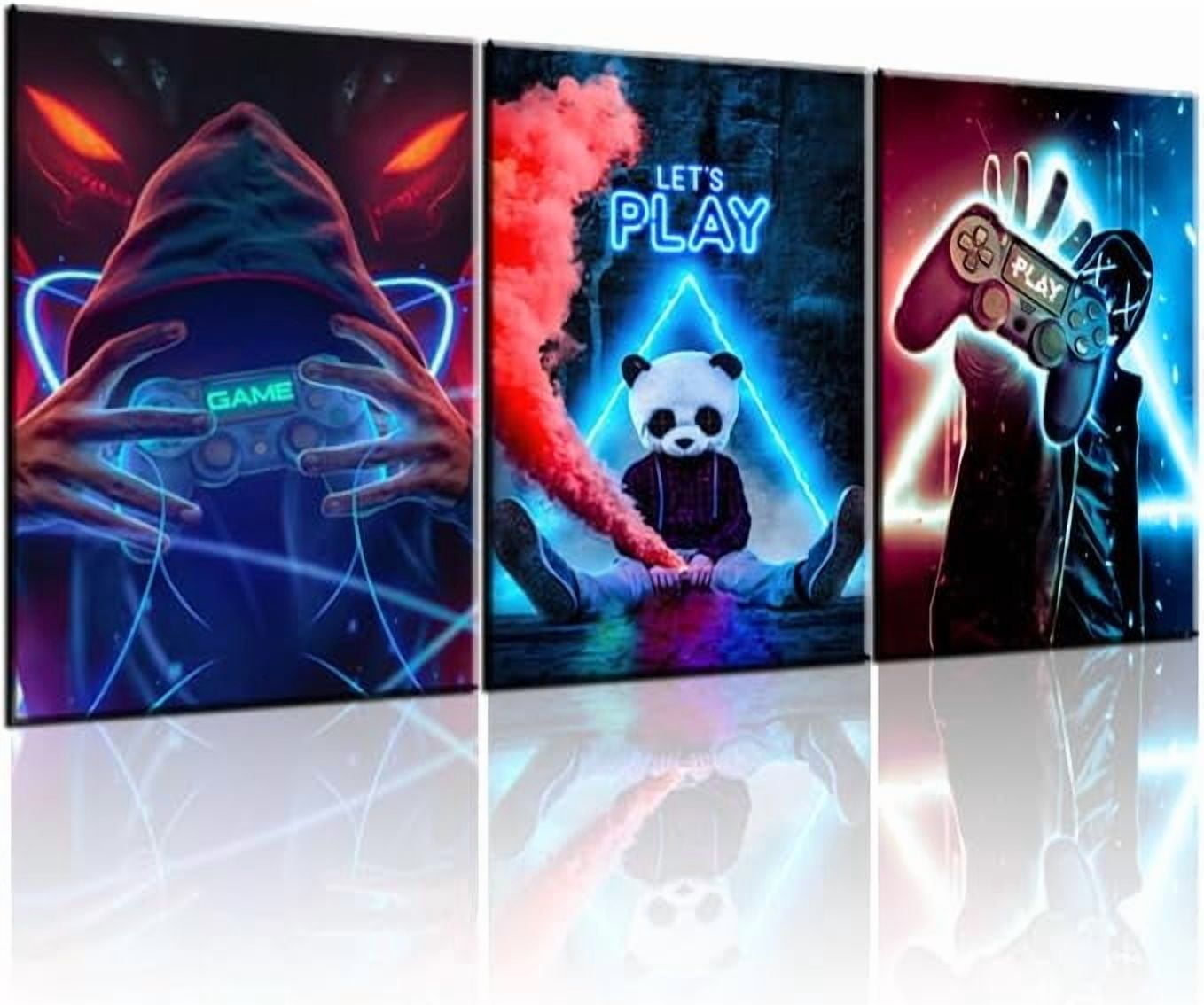 Game Room Decorative Wall Art Color Video Handle Earphone Graffiti ...