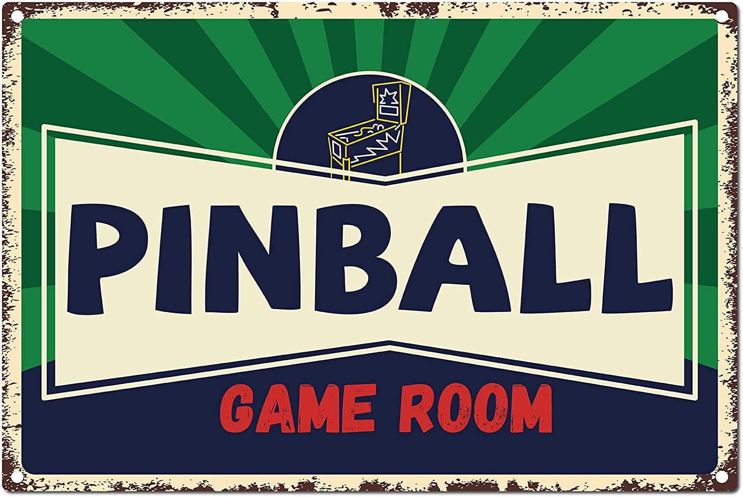 Game Room Metal Signs Tin Plate Pinball Gaming Playing Room Vintage ...