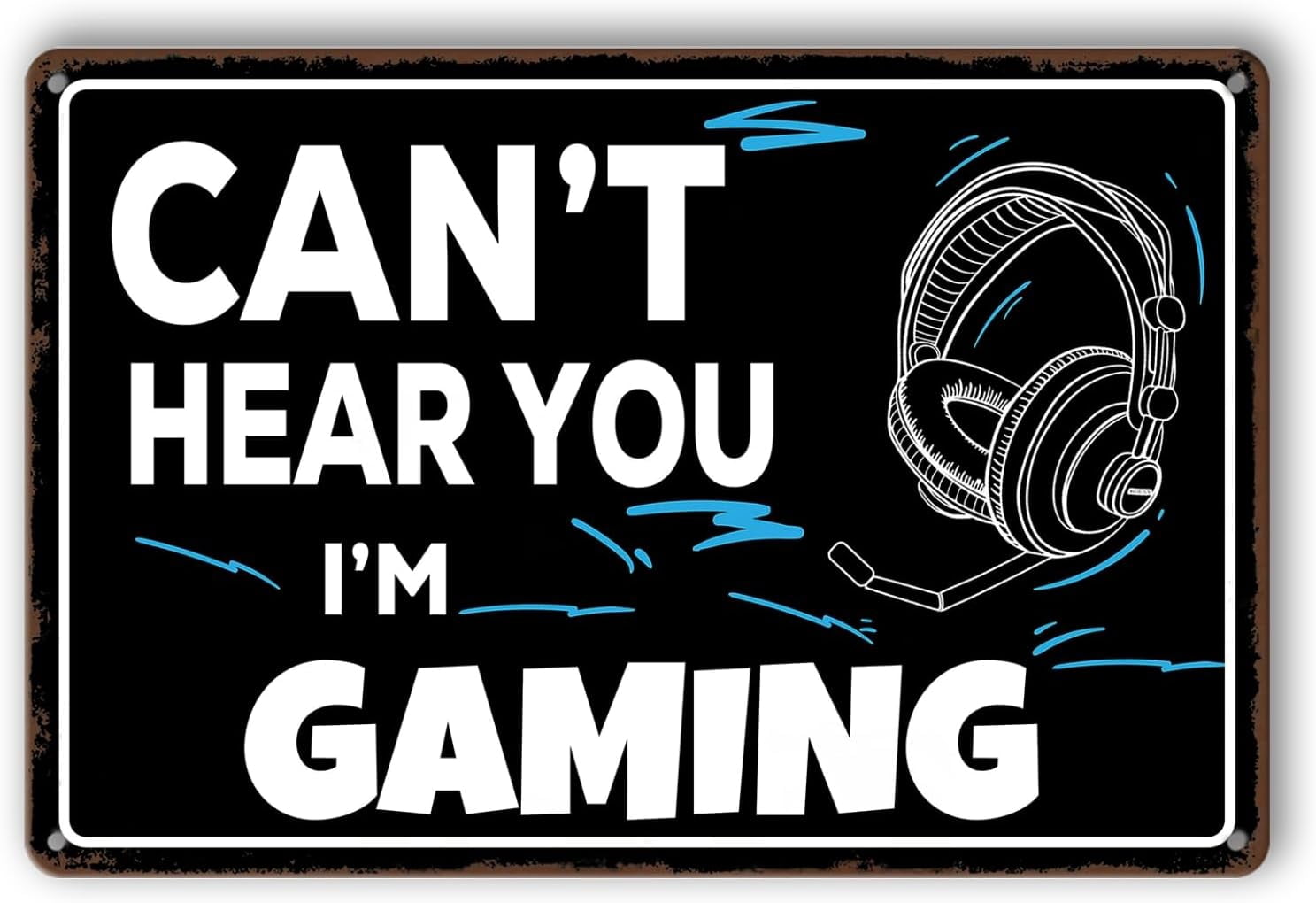 Game Room Sign Gamer Room Wall Decor Can't Hear You, I'm Gaming Signs ...
