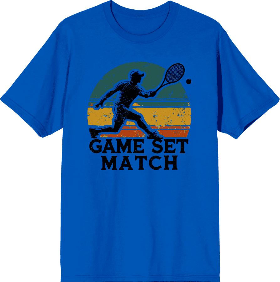 Game Set Match Adult Royal Blue Crew Neck Short Sleeve Tee-XXL ...